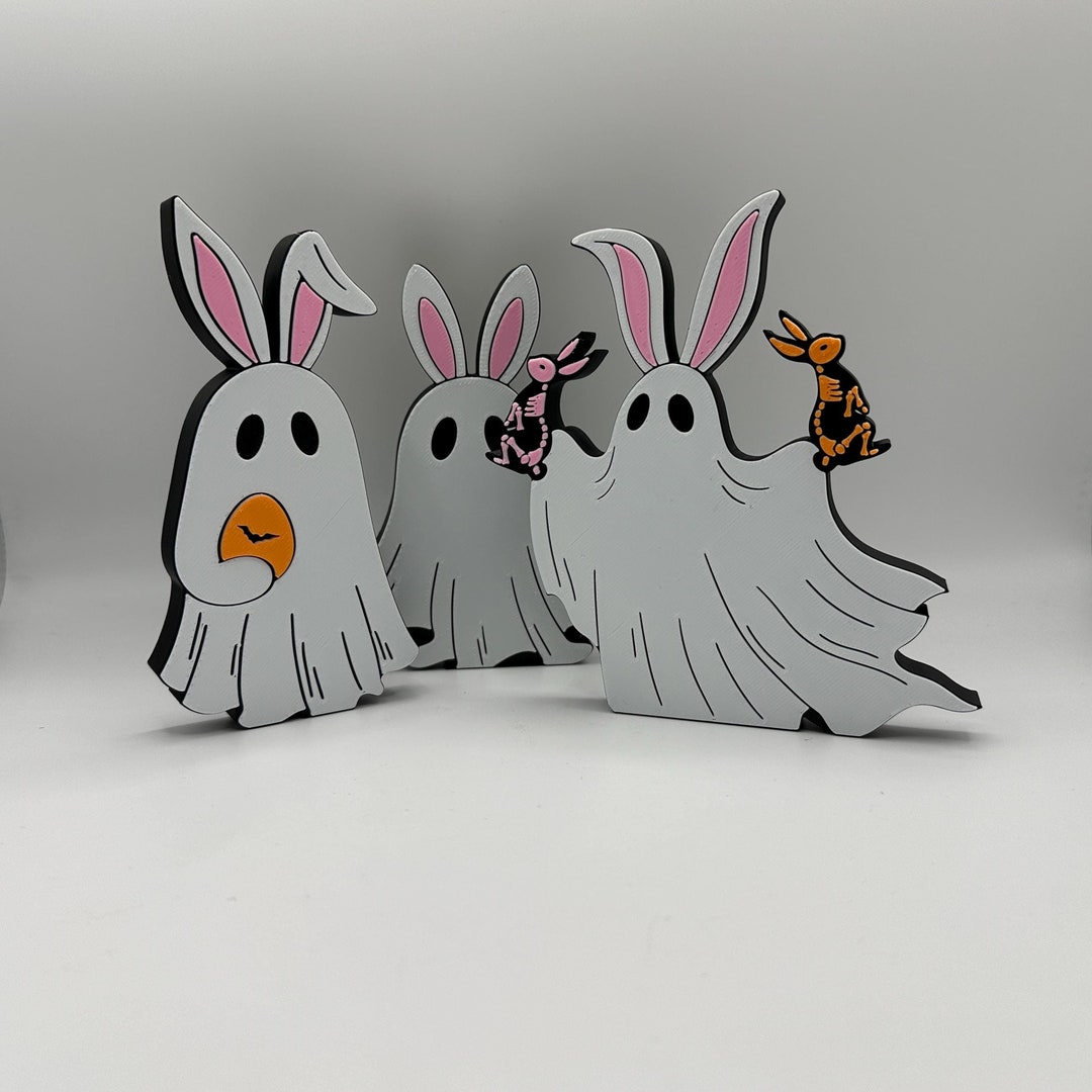 Easter Bunny Ear Ghost Decorations 3d Printed - Etsy