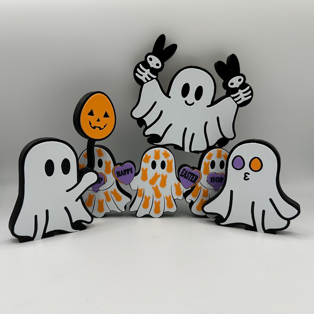 Cute Easter Day Themed Ghost Decorations 3d Printed - Etsy