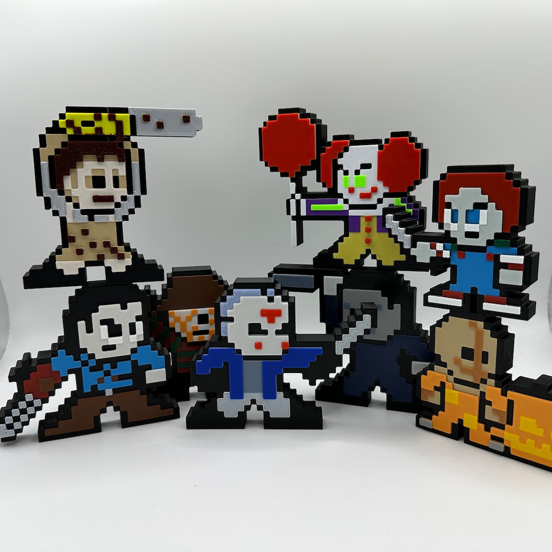 8 Bit Styled Horror Icon Figures 3d Printed With 8 Options Available - Etsy