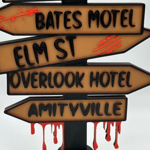 Horror Movie Destinations Road Sign Standing Decoration 3d Printed - Etsy
