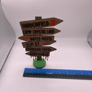 Horror Movie Destinations Road Sign Standing Decoration 3d Printed - Etsy