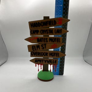 Horror Movie Destinations Road Sign Standing Decoration 3d Printed - Etsy