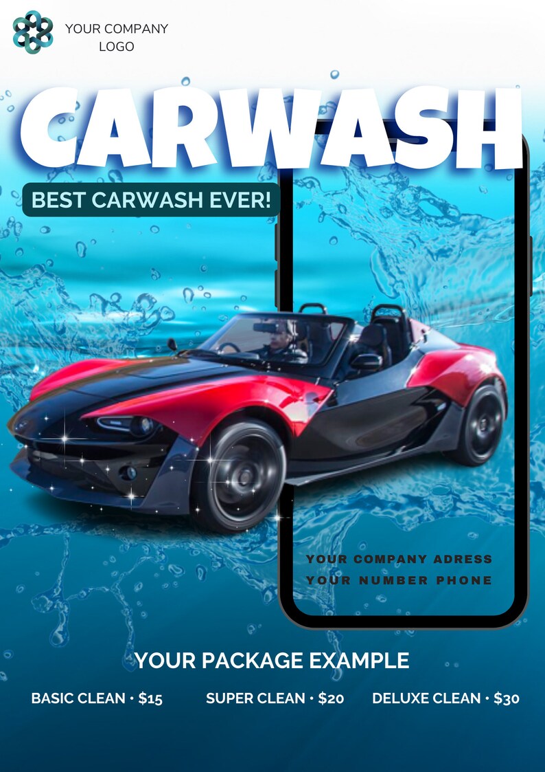 Editable Car Wash Flyer Printable Carwash Flyer Customizable - Etsy