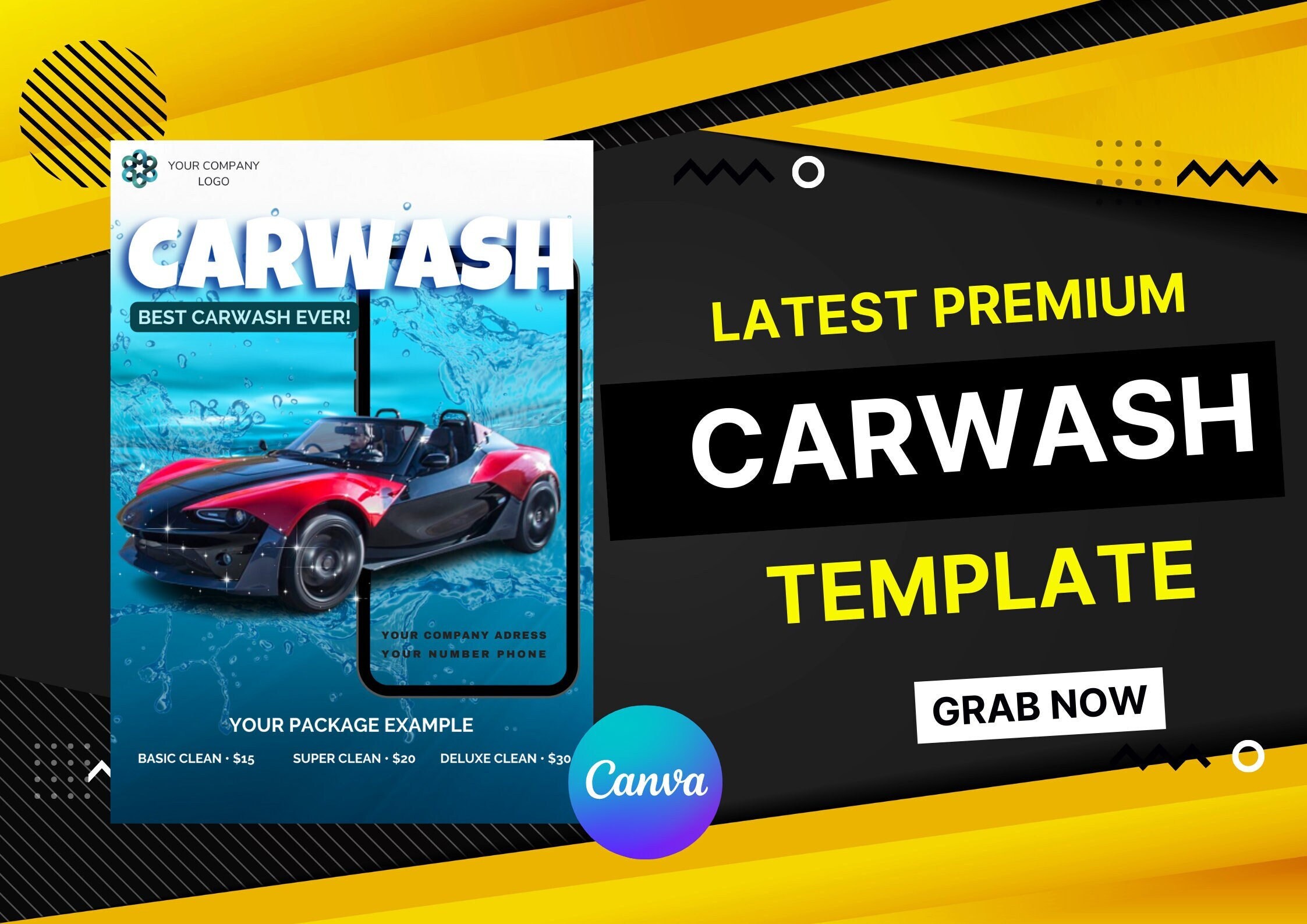Editable Car Wash Flyer, Printable Carwash Flyer, Customizable Carwash ...