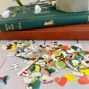 Vintage Children's Book Confetti, 200 Baby Shower Heart-shaped Confetti ...