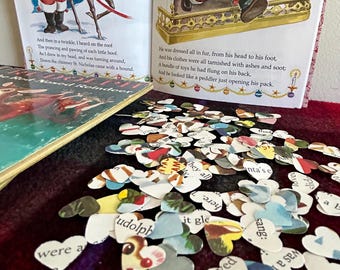 Vintage Children's Book Confetti, 200 Baby Shower Heart-shaped Confetti ...