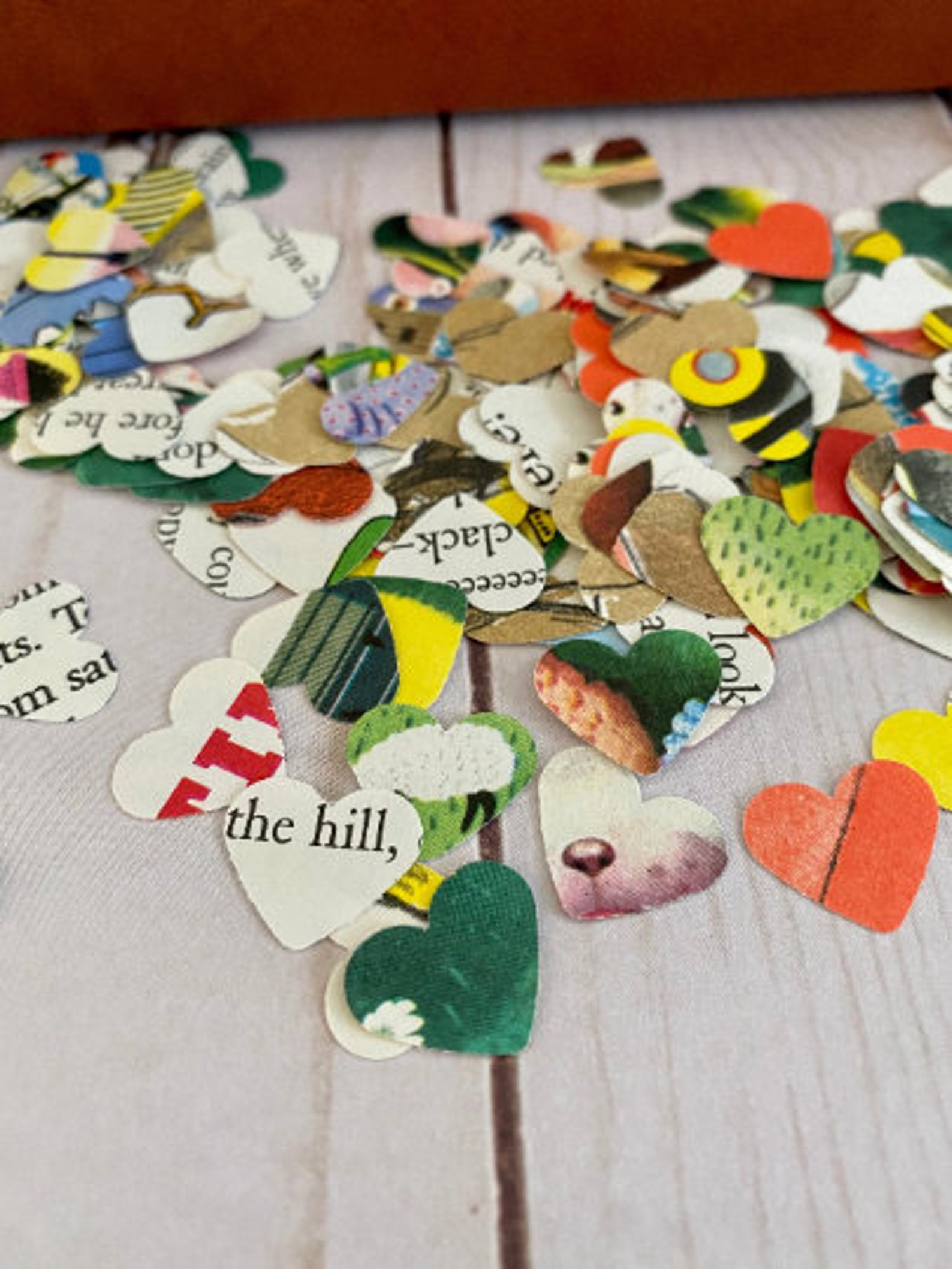 Vintage Children's Book Confetti, 200 Baby Shower Heart-shaped Confetti ...
