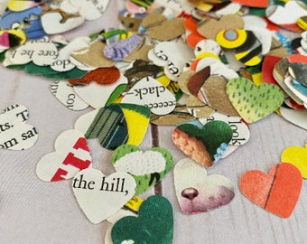 Vintage Children's Book Confetti, 200 Baby Shower Heart-shaped Confetti ...