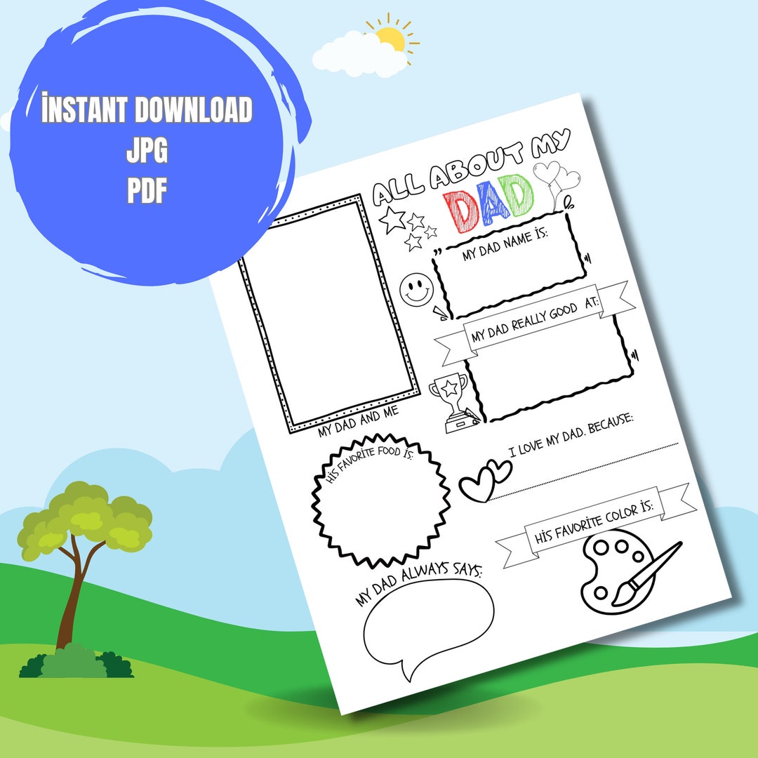 Father’s Day Printable Gift,all About Dad Gift for Father, Printable ...