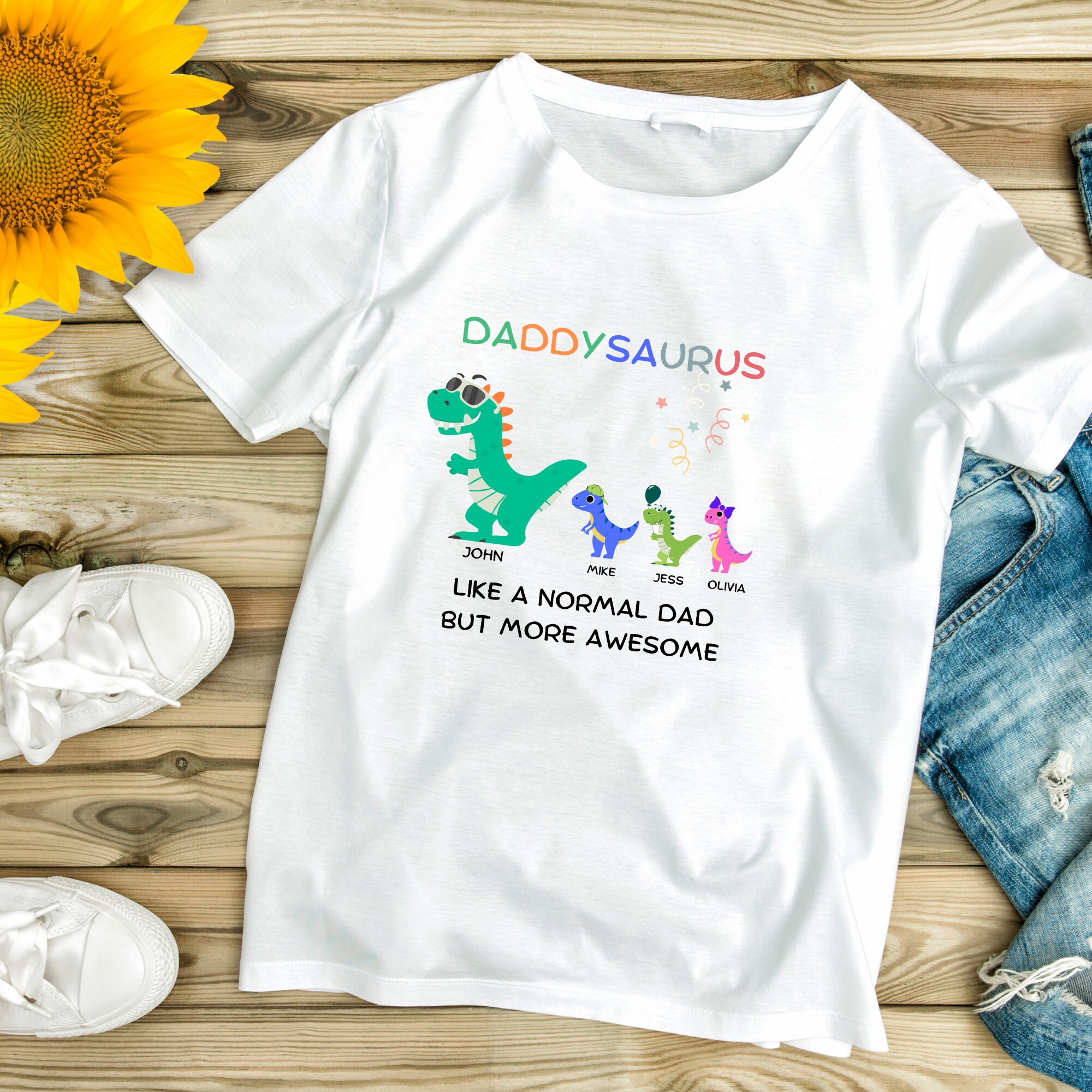 Custom Daddysaurus Like A Normal Dad but More Awesome Png, Father' S ...