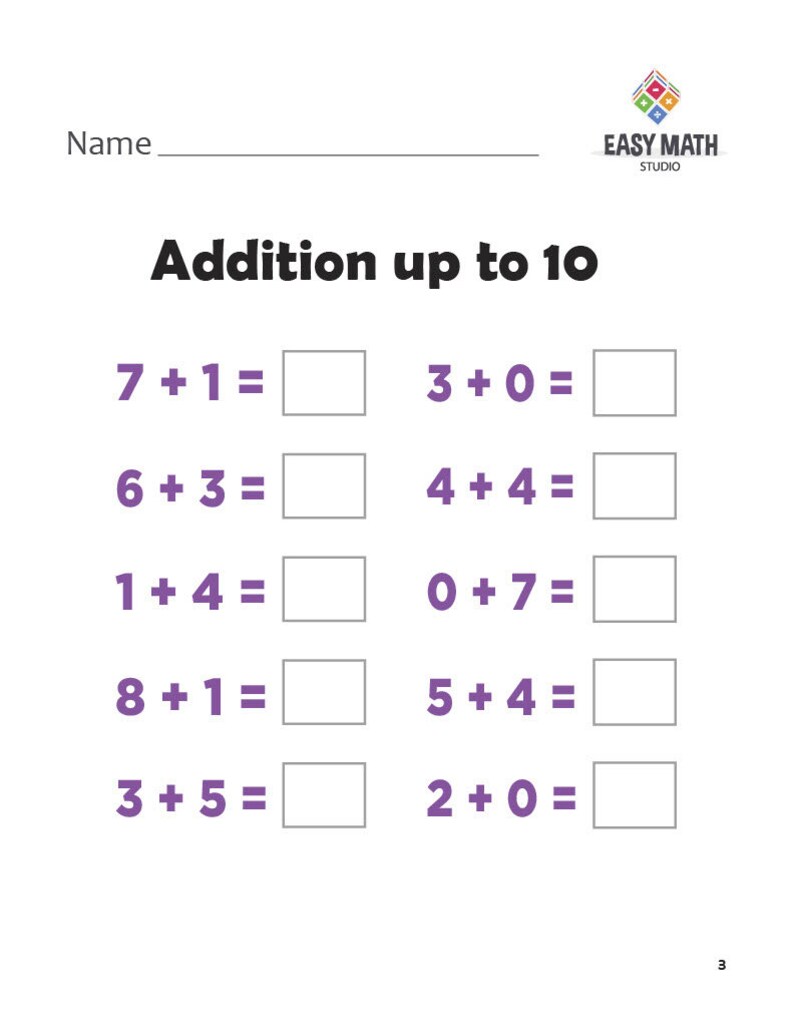 Printable Pre-school and Elementary School Math Addition and ...