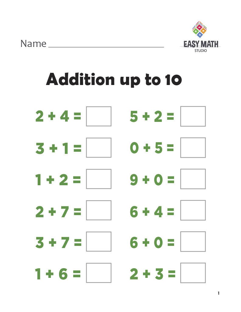 Printable Pre-school and Elementary School Math Addition and ...