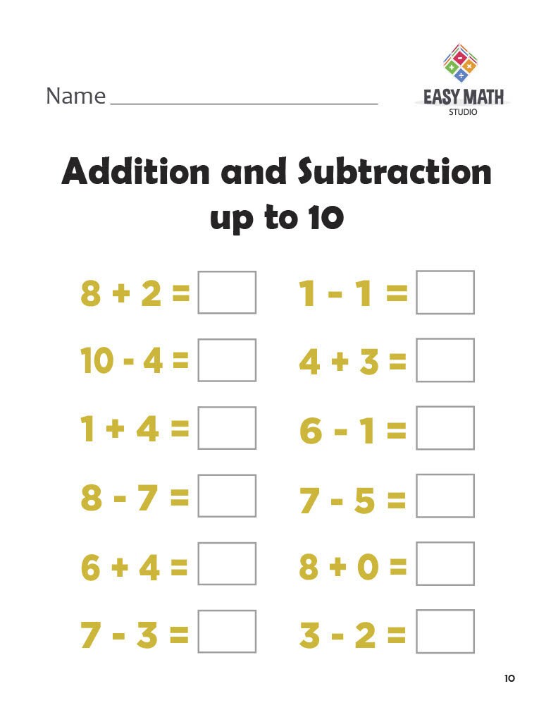 Printable Pre-school and Elementary School Math Addition and ...