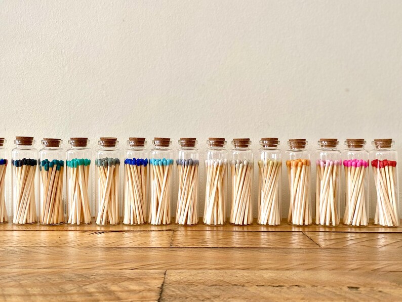 Coloured Matches in a Jar | Safety Matches | Matchsticks - Etsy UK