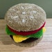 Tufted Burger Coaster Set of 6, Hamburger, Cheese, Tomato, Sesame Bun ...