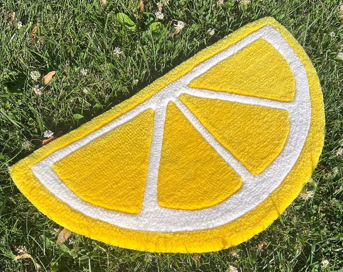 Lemon Fruit Handmade Tufted Accent Rug - Etsy