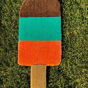 Tufted Ice Cream Popsicle Rug, Colorful Decor, Handmade Carpet, Orange ...