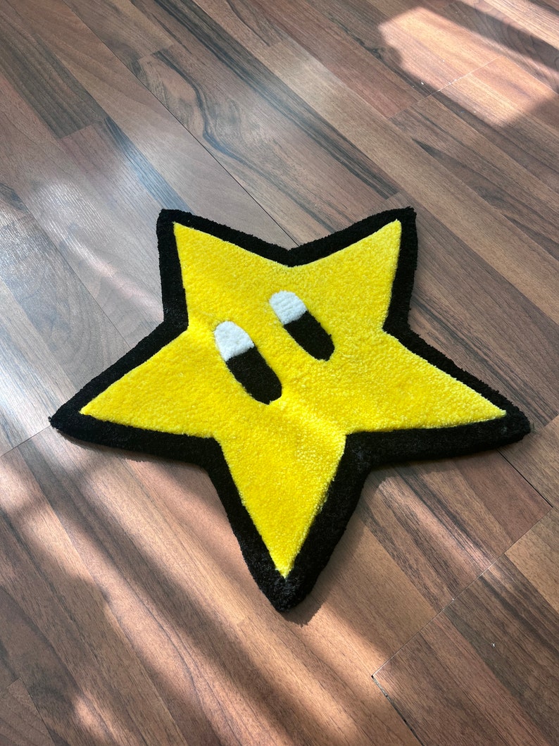 Tufted Mario Super Star Rug, Wall-hanging, PRE-ORDER Custom Carpet ...