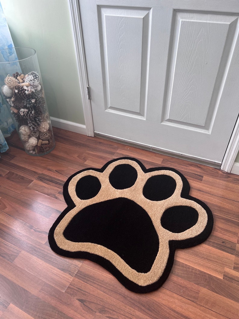 Tufted Handmade Animal Paw Print Rug Preorder 0.5-5 Feet, Pet Gift, Pet ...