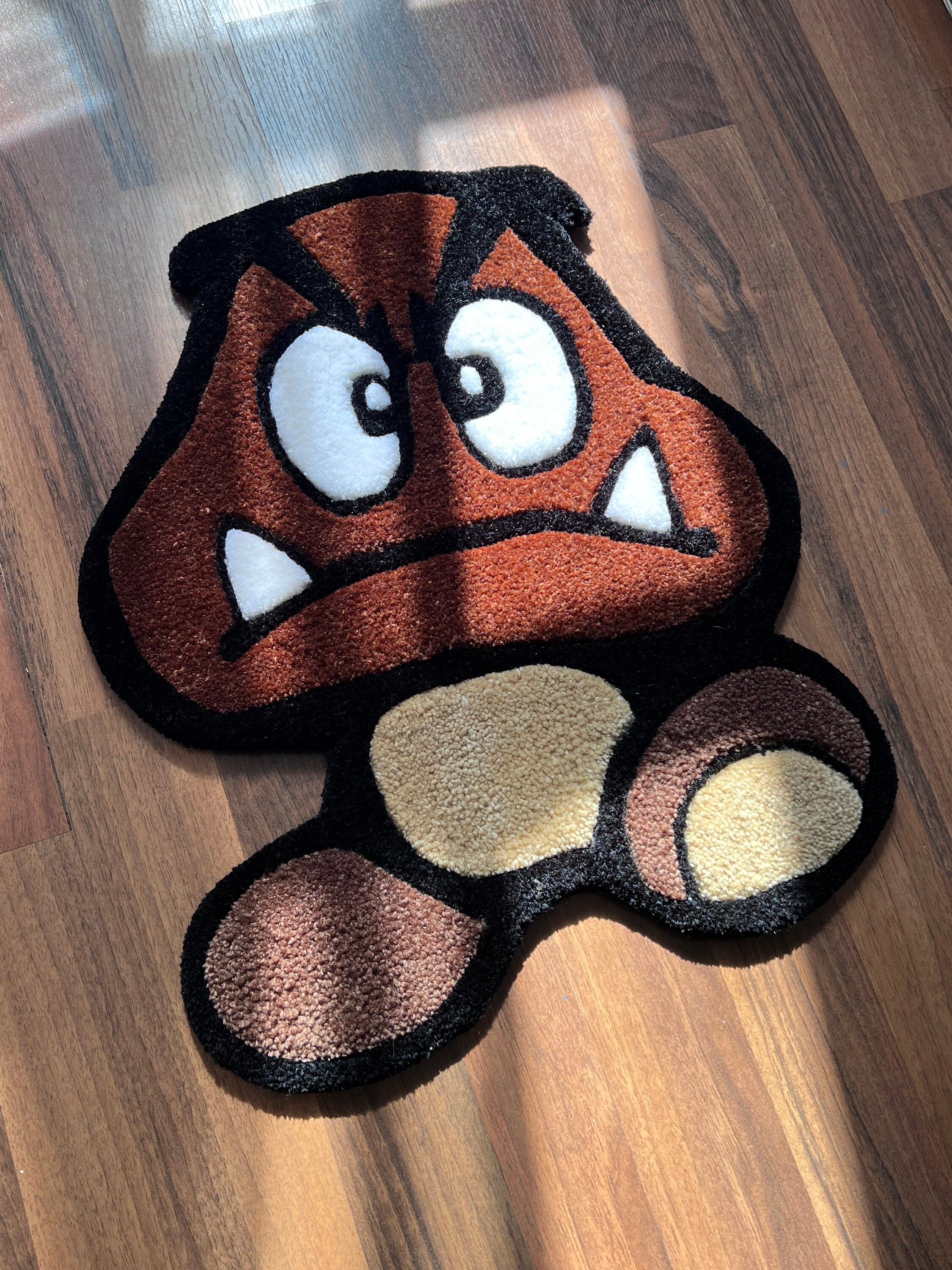 Tufted Goomba Mario Rug, PRE-ORDER Custom Carpet, Super Mario Character ...