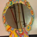 Psychedelic Mirror, Art Decor, Plaque Wooden Art, Hand Painted Wall ...