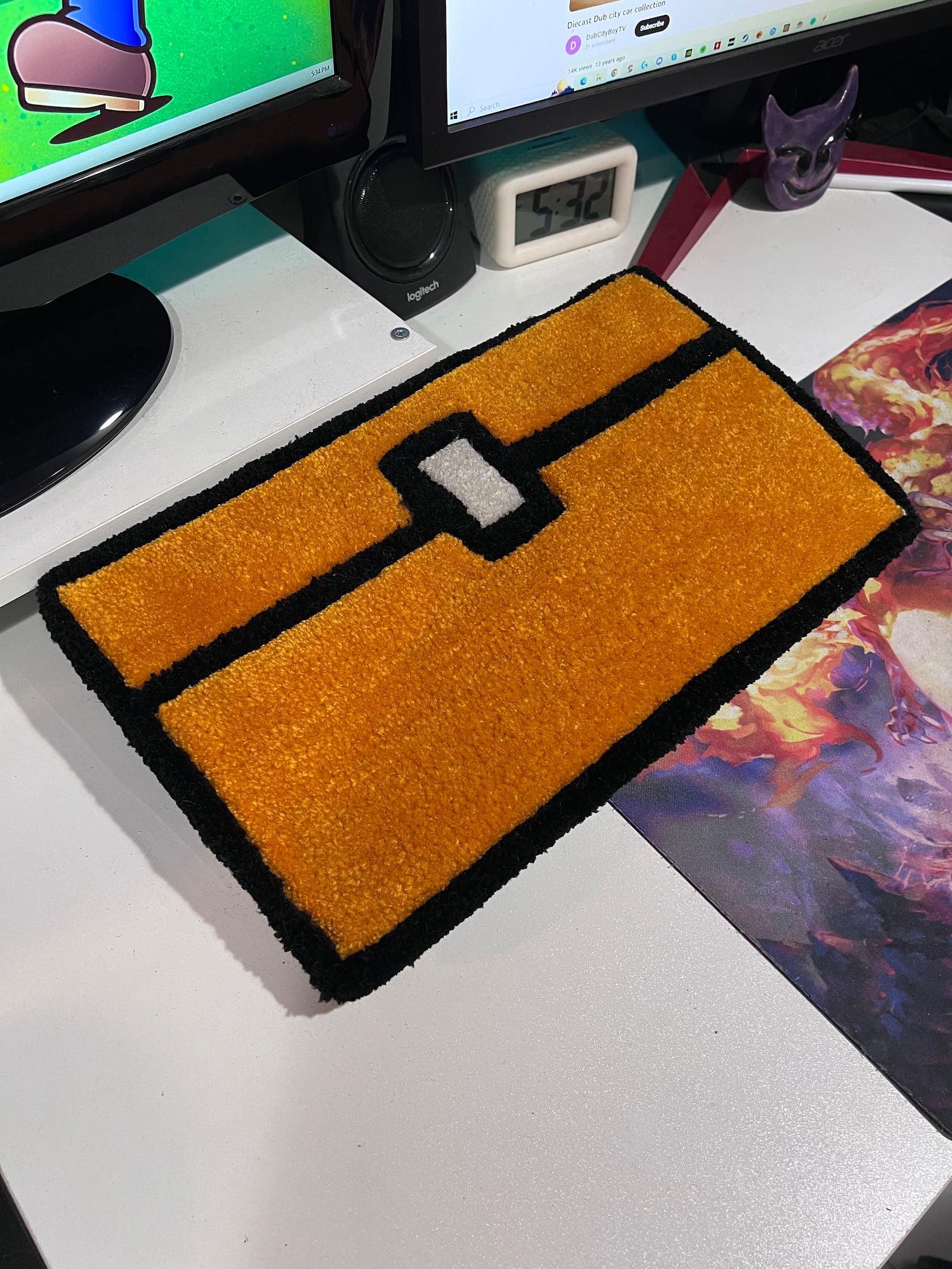 Tufted Minecraft Chest Keyboard Pad, Handmade Rug, Retro Gaming Decor ...