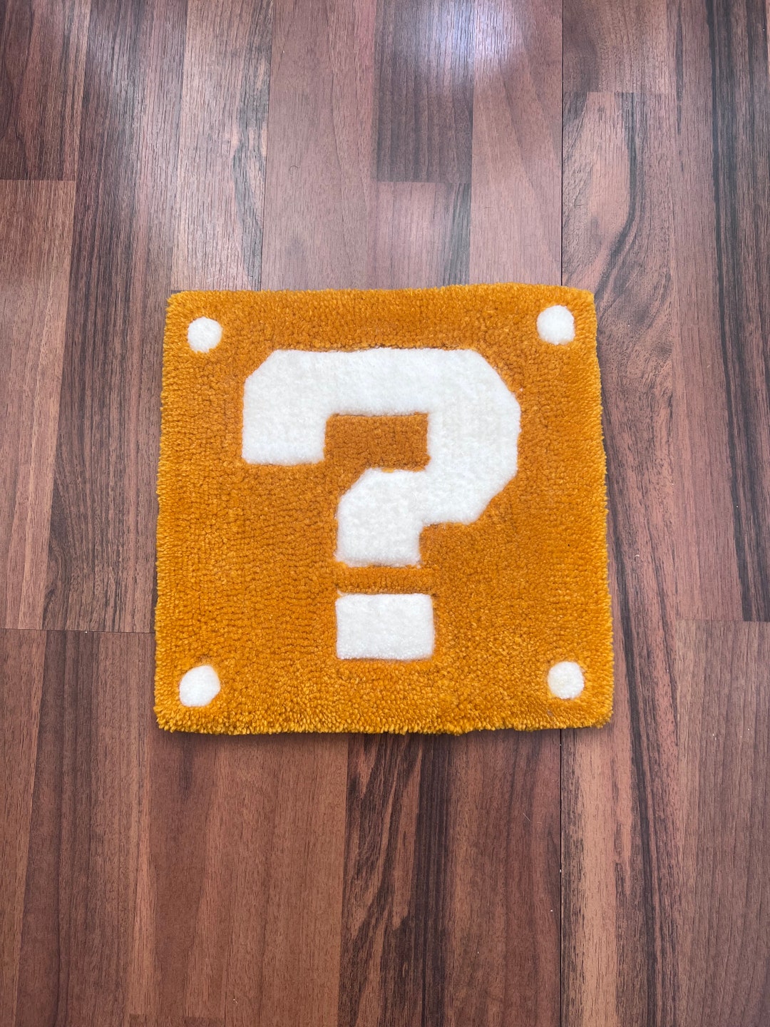Question Mark Block Cube Tufted Wall Decor Hanging, Super Mario Theme ...