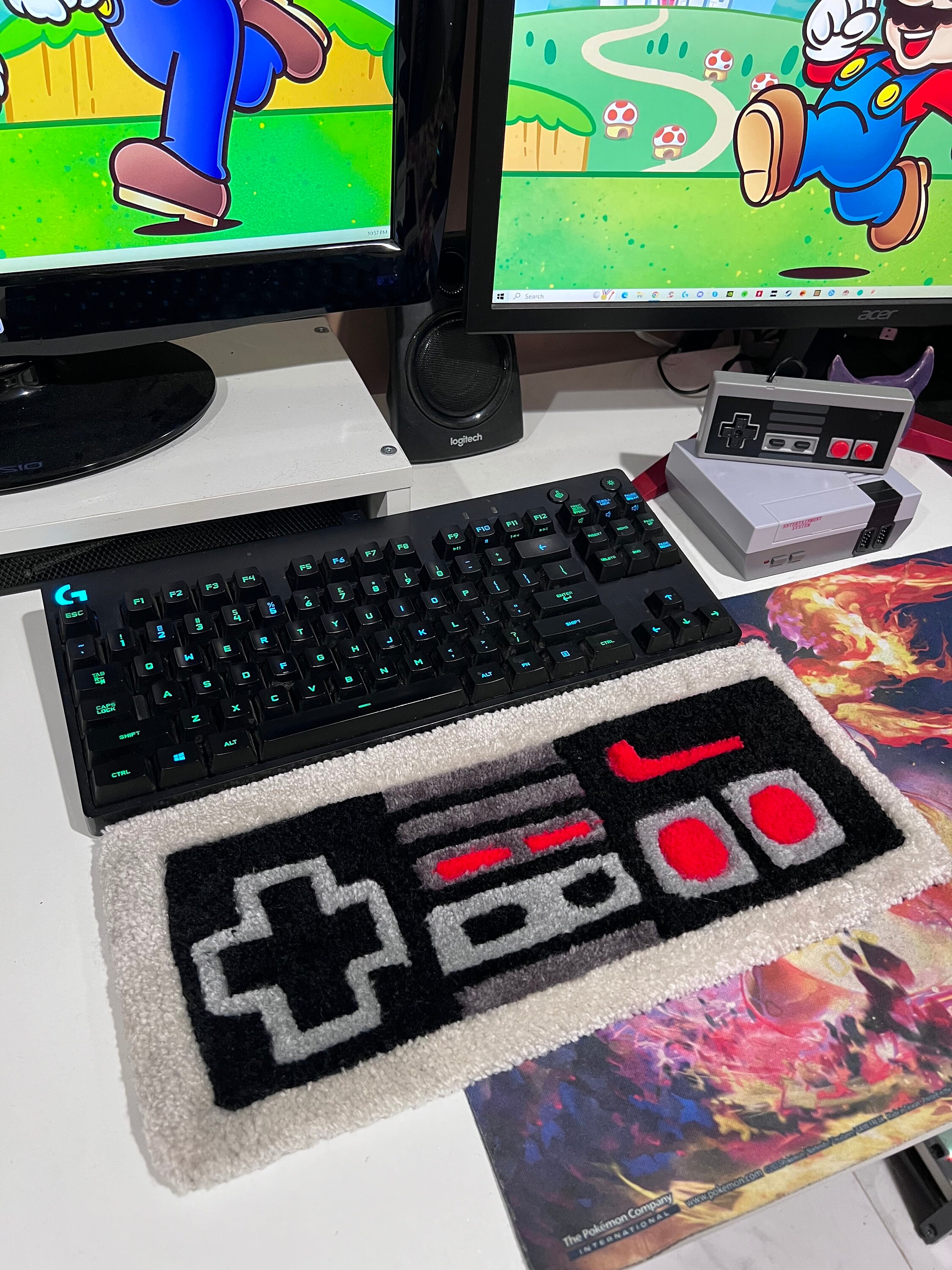 Tufted Nintendo NES Controller Keyboard Pad, Handmade Rug, Retro Gaming ...