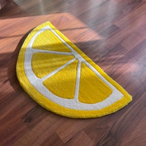 Lemon Fruit Handmade Tufted Accent Rug - Etsy