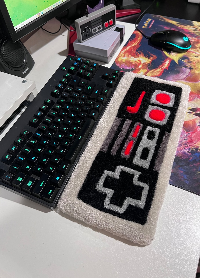 Tufted Nintendo NES Controller Keyboard Pad, Handmade Rug, Retro Gaming ...