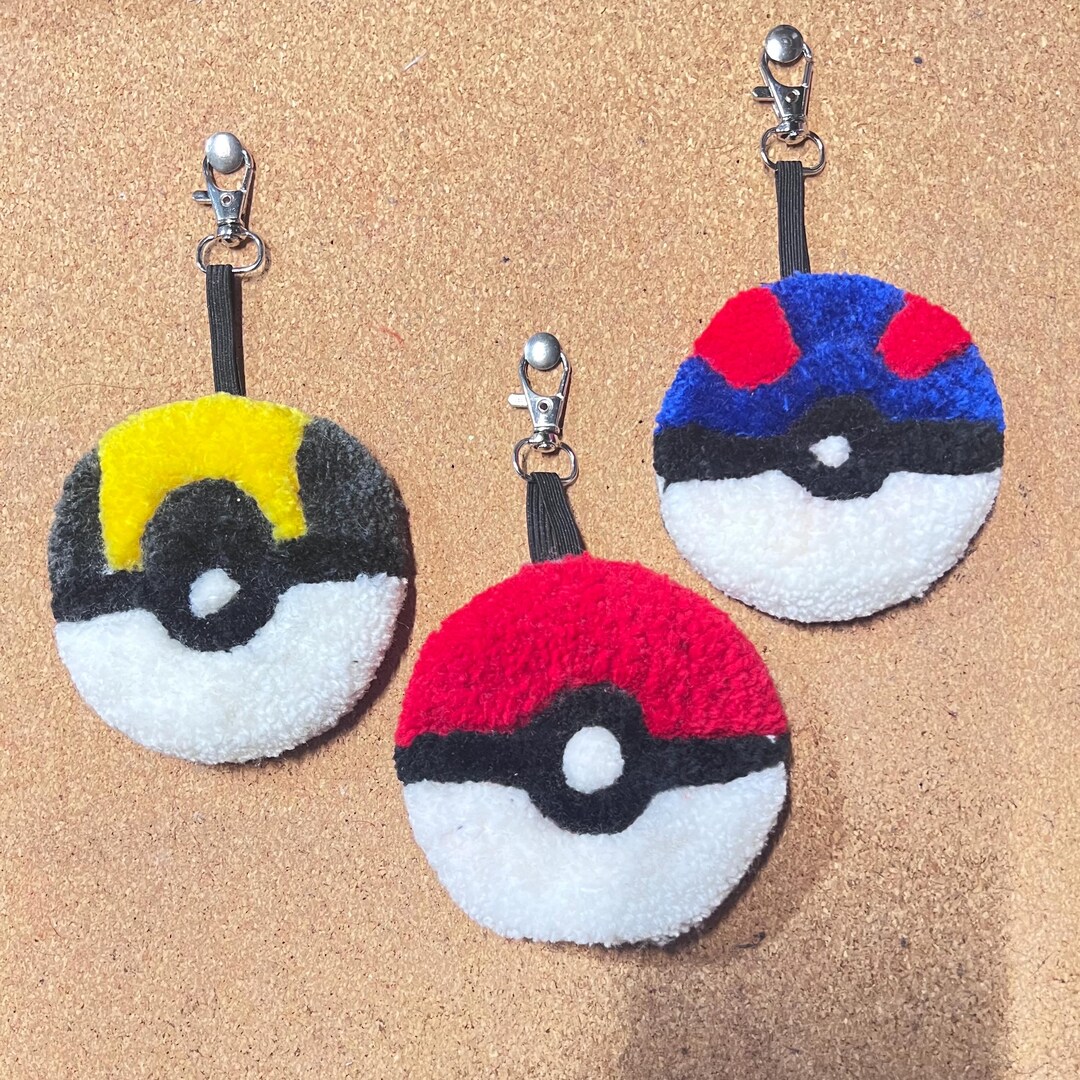 Pokeball Tufted Keychain, Switch Bag Accessories, Great Ball, Ultra ...