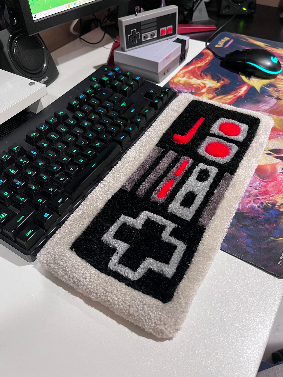 Tufted Nintendo NES Controller Keyboard Pad, Handmade Rug, Retro Gaming ...