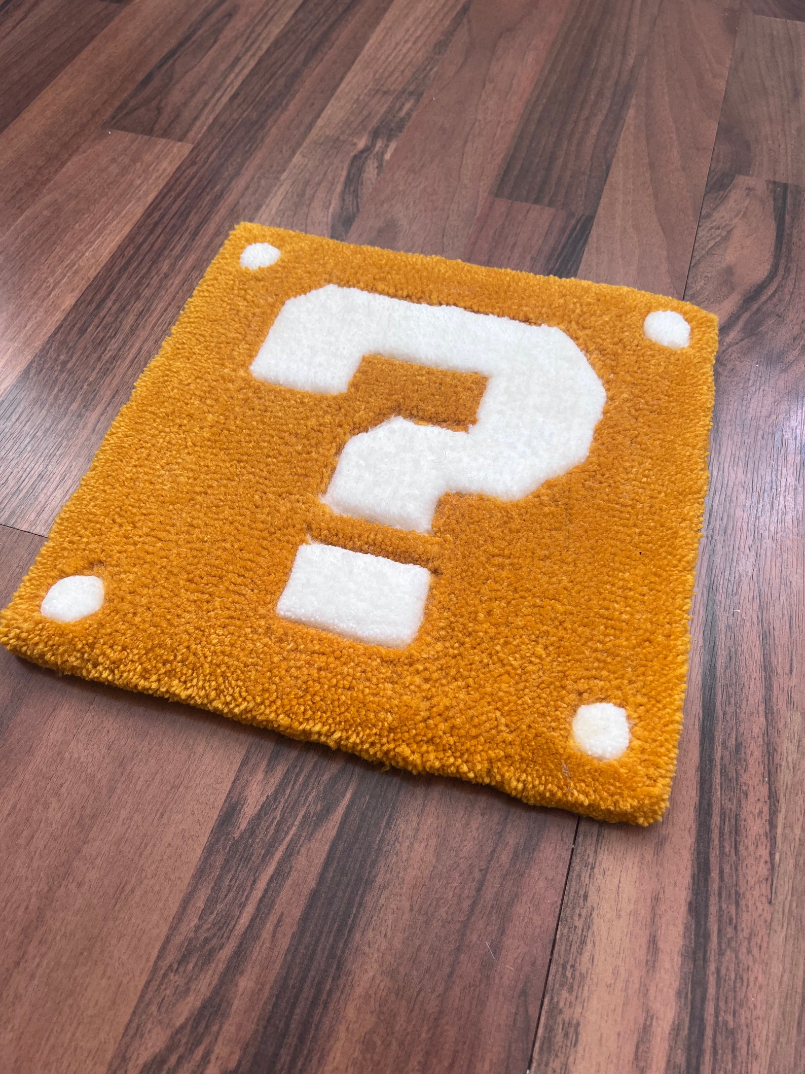 Question Mark Block Cube Tufted Wall Decor Hanging, Super Mario Theme ...