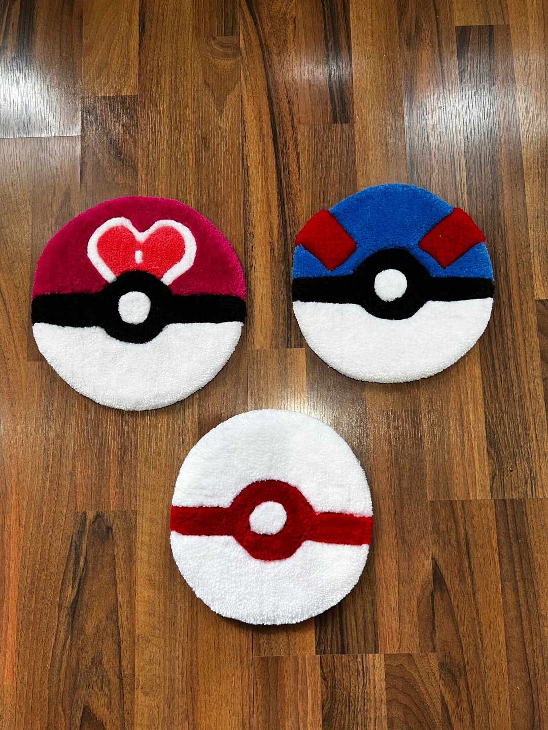 Tufted Pokémon Pokéball Rugs, Great Ball, Premier Ball, Love Ball ...