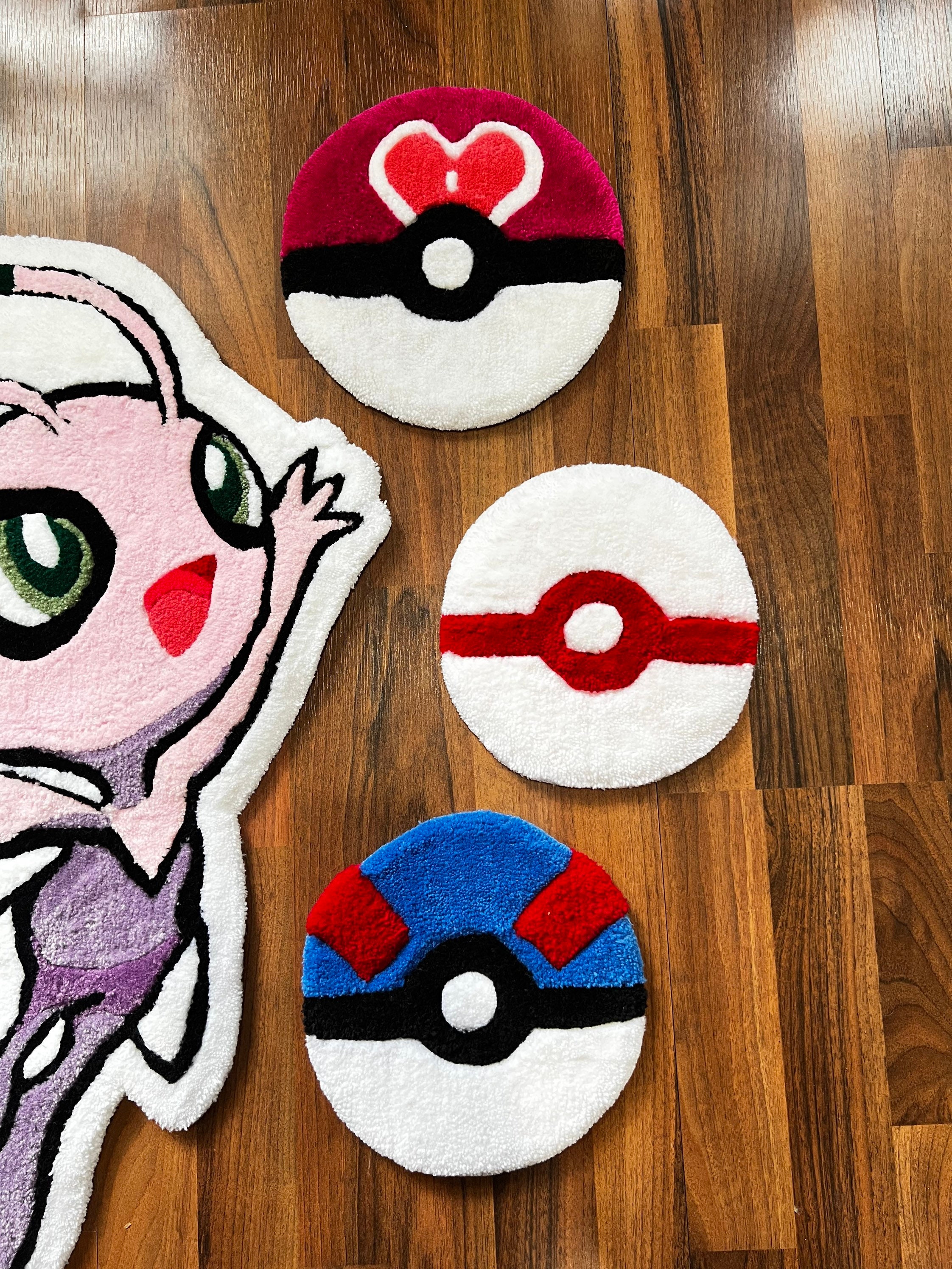Tufted Pokémon Pokéball Rugs, Great Ball, Premier Ball, Love Ball ...
