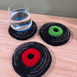 Tufted Vinyl Record Disc Mug Rugs, CD Rug Coaster, Disco 80s Theme ...
