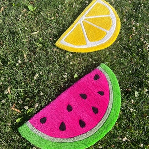 Lemon Fruit Handmade Tufted Accent Rug - Etsy