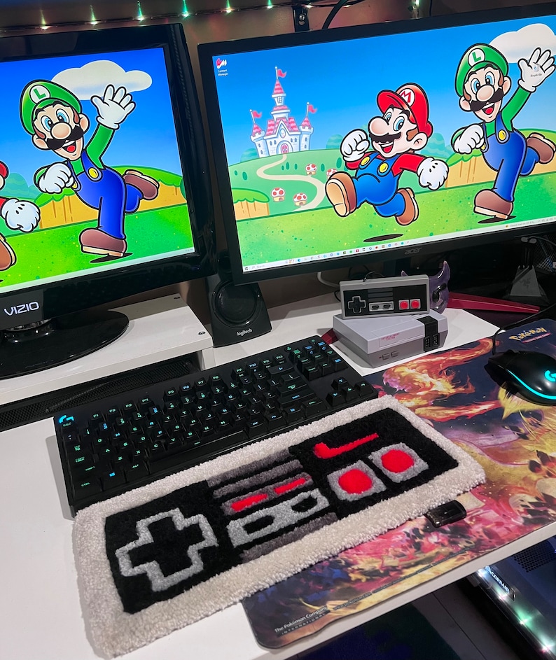 Tufted Nintendo NES Controller Keyboard Pad, Handmade Rug, Retro Gaming ...