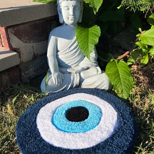 Evil Eye Tufted Rug, Handmade Multipurpose Rug/coasters, Mugrug ...