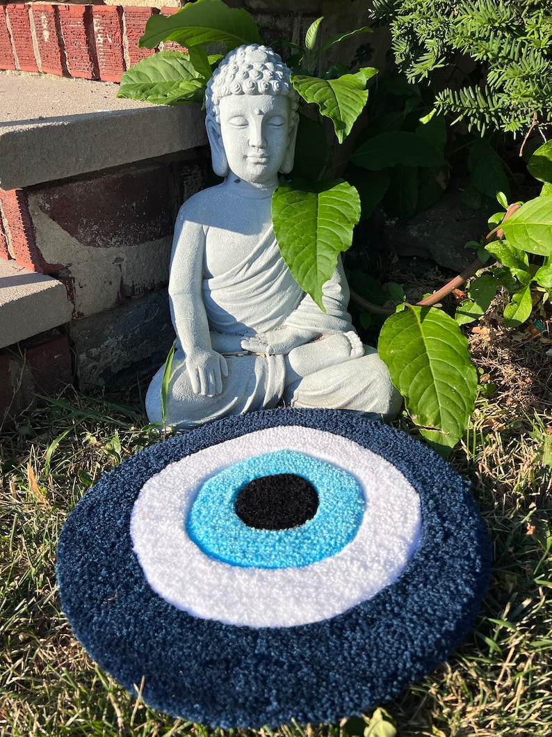 Evil Eye Tufted Rug Handmade Multipurpose Rug/coasters - Etsy