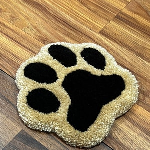 Tufted Handmade Animal Paw Print Rug Preorder 0.5-5 Feet, Pet Gift, Pet ...
