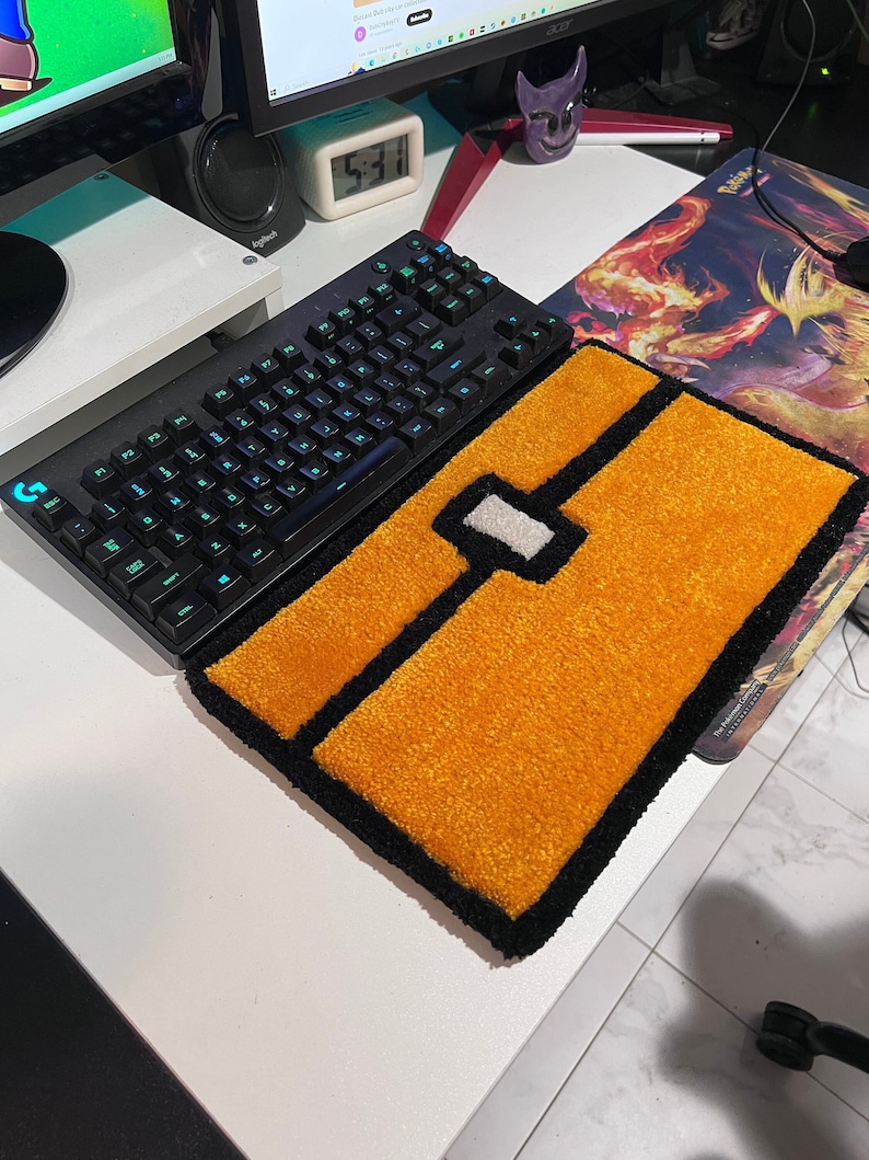 Tufted Minecraft Chest Keyboard Pad, Handmade Rug, Retro Gaming Decor ...