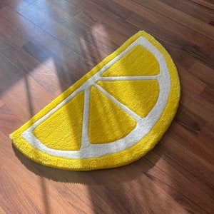 Lemon Fruit Handmade Tufted Accent Rug - Etsy