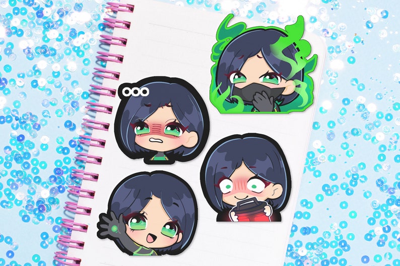 Kawaii Valorant Viper 3 Vinyl Sticker // Waterproof Laptop Decal ...
