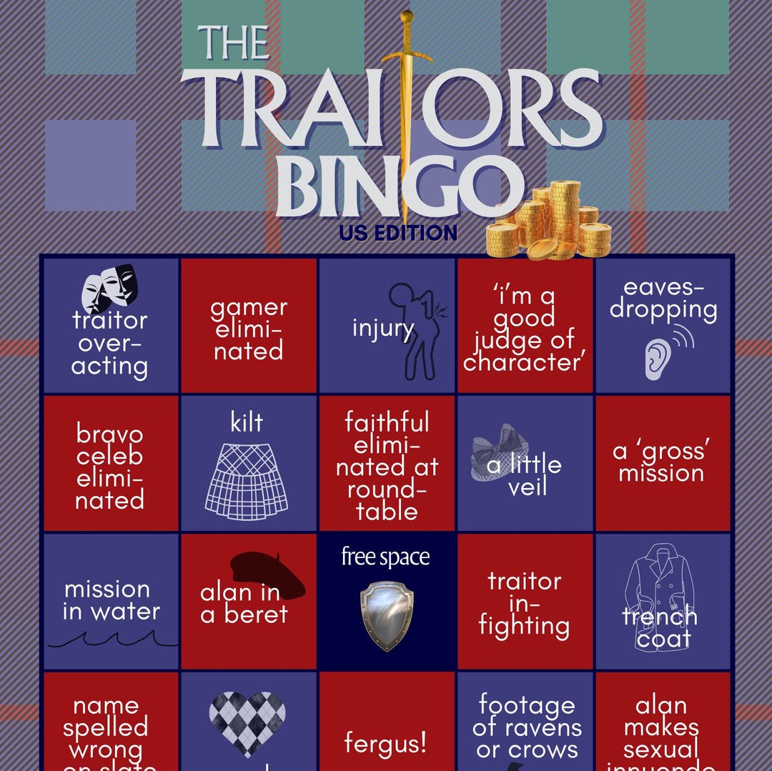 The Traitors US Bingo Cards: Watch Along Game (digital Download) - Etsy