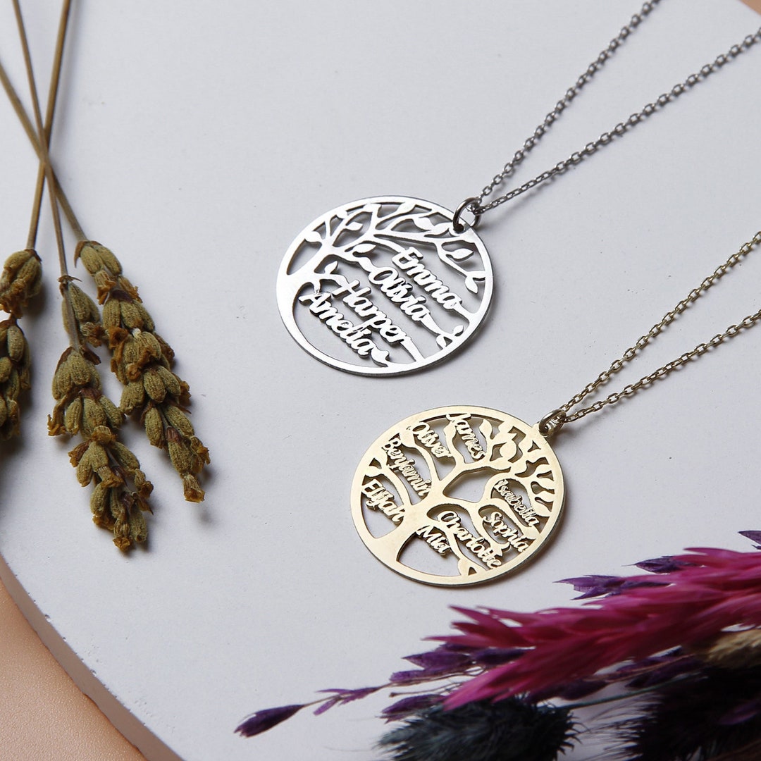 Custom Family Tree Necklace Personalized Tree of Life Necklace ...