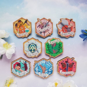 Dnd Class Wooden Pins - Dnd Class Emblems - Dungeons and Dragons - Dnd ...