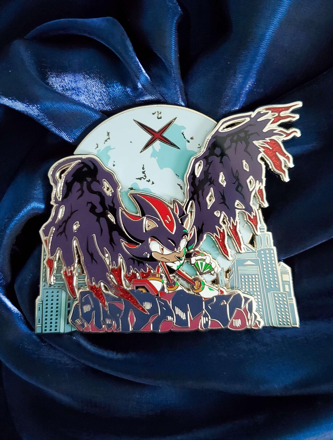 4 Jumbo Shadow Enamel Pin Sonic X Shadow Spinning Stand Sonic Expo 2024 ...