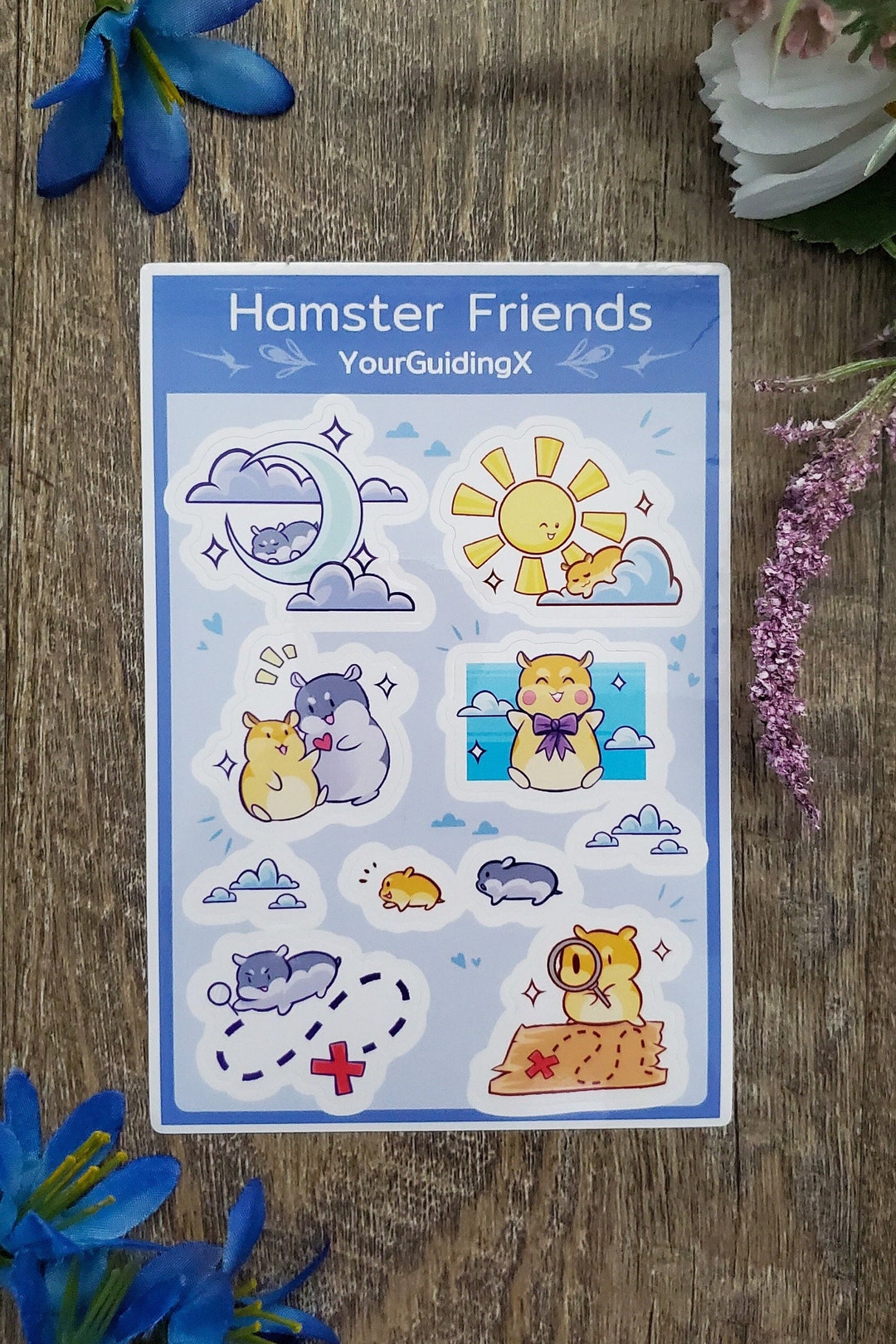 Cute Hamster Sticker Sheet Cute Hamster Stickers Hamster - Etsy