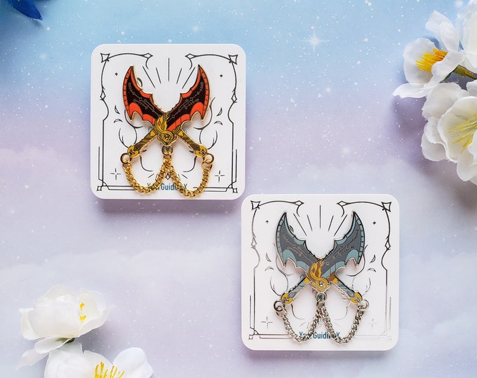 Blades of Chaos Enamel Pin With Chain - Kratos Chaos Blades Pin - Gow ...